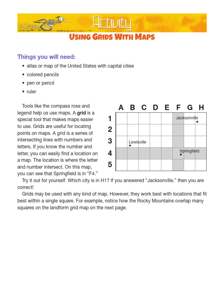 U7 Activity Gridswith Maps | PDF | Geographical Technology | Navigation