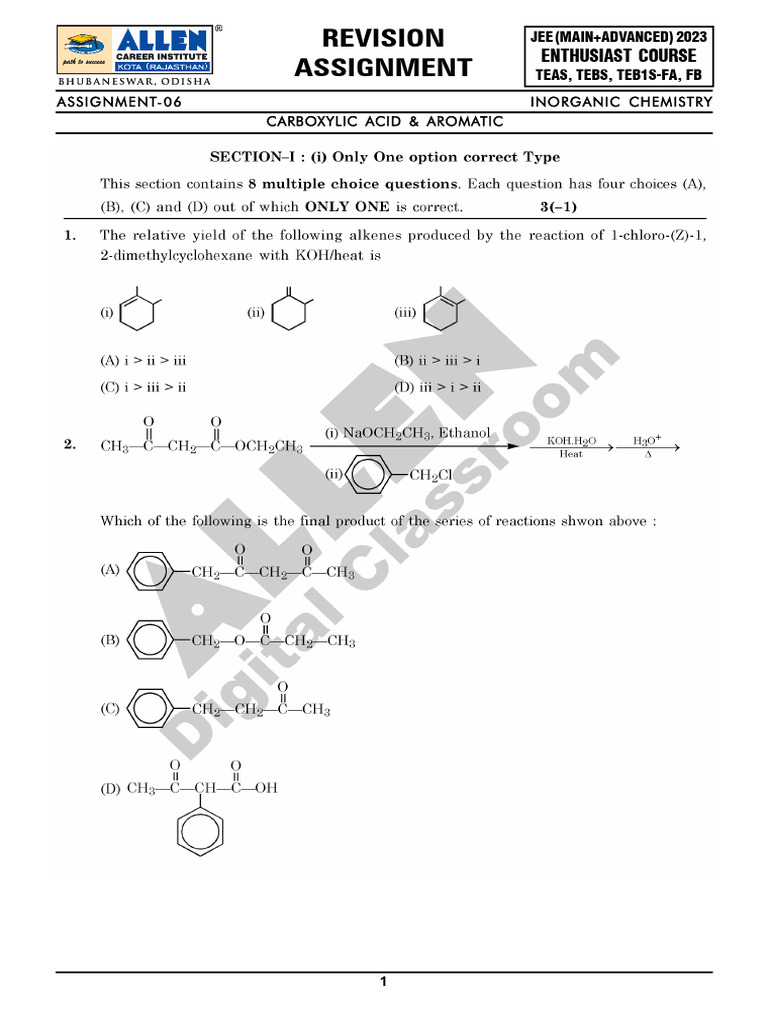 Rev Assign-06 - OC - Carboxylic Acid & Aromatic - SRG | PDF