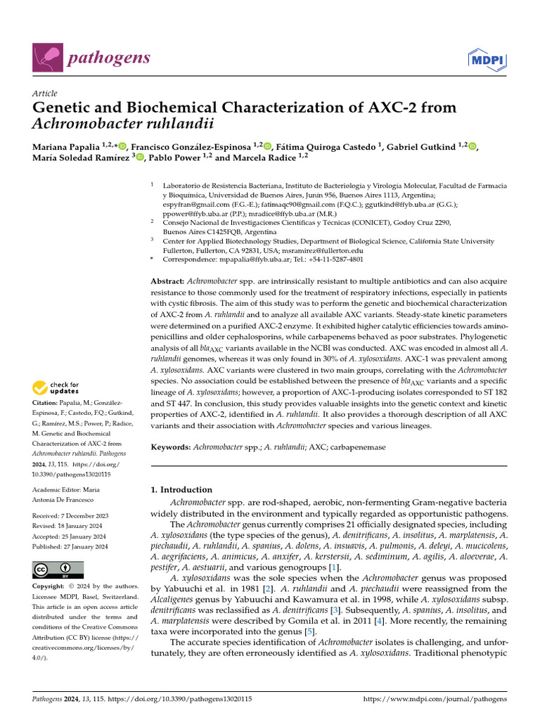Genetic and Biochemical Characterization of AXC-2 From Achromobacter ...