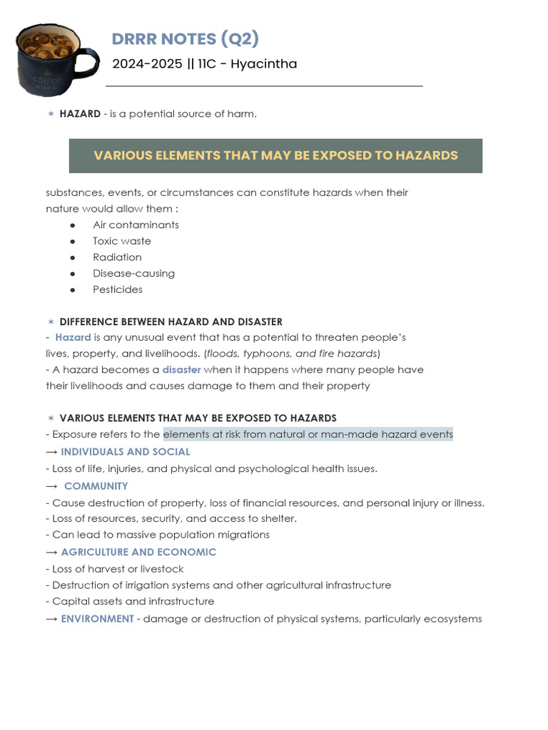 DRRR NOTES | PDF | Natural Disasters | Tropical Cyclones