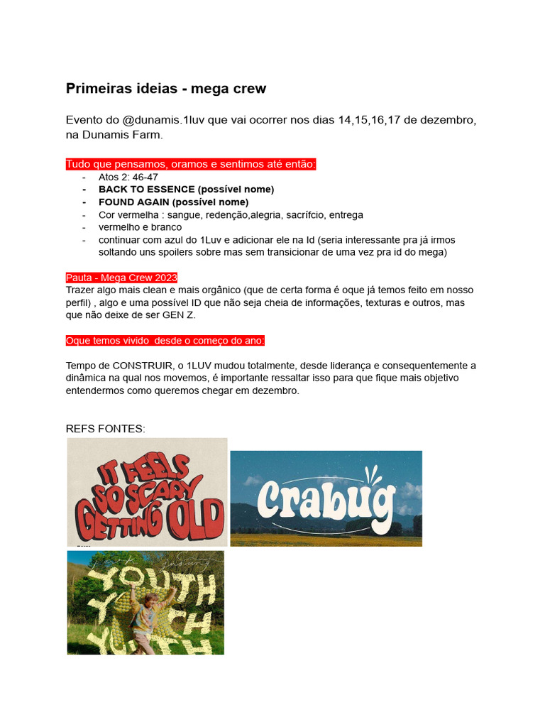 Mega 23 - Primeiras Ideias | PDF