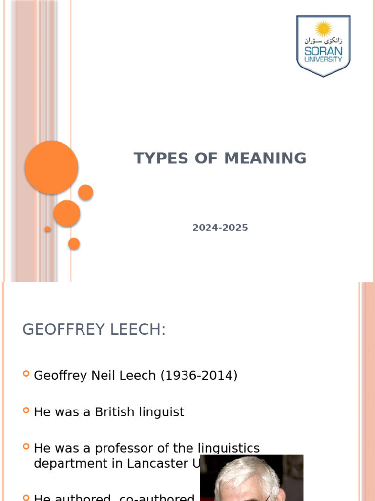 Types of Meaning 3 | PDF | Semantics | Speech