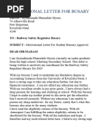 Bursary Motivational Letter Example | PDF
