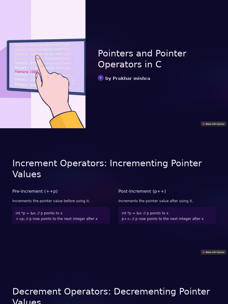 Pointers And Pointer Operators In C Pdf Pointer Computer Programming Integer Computer