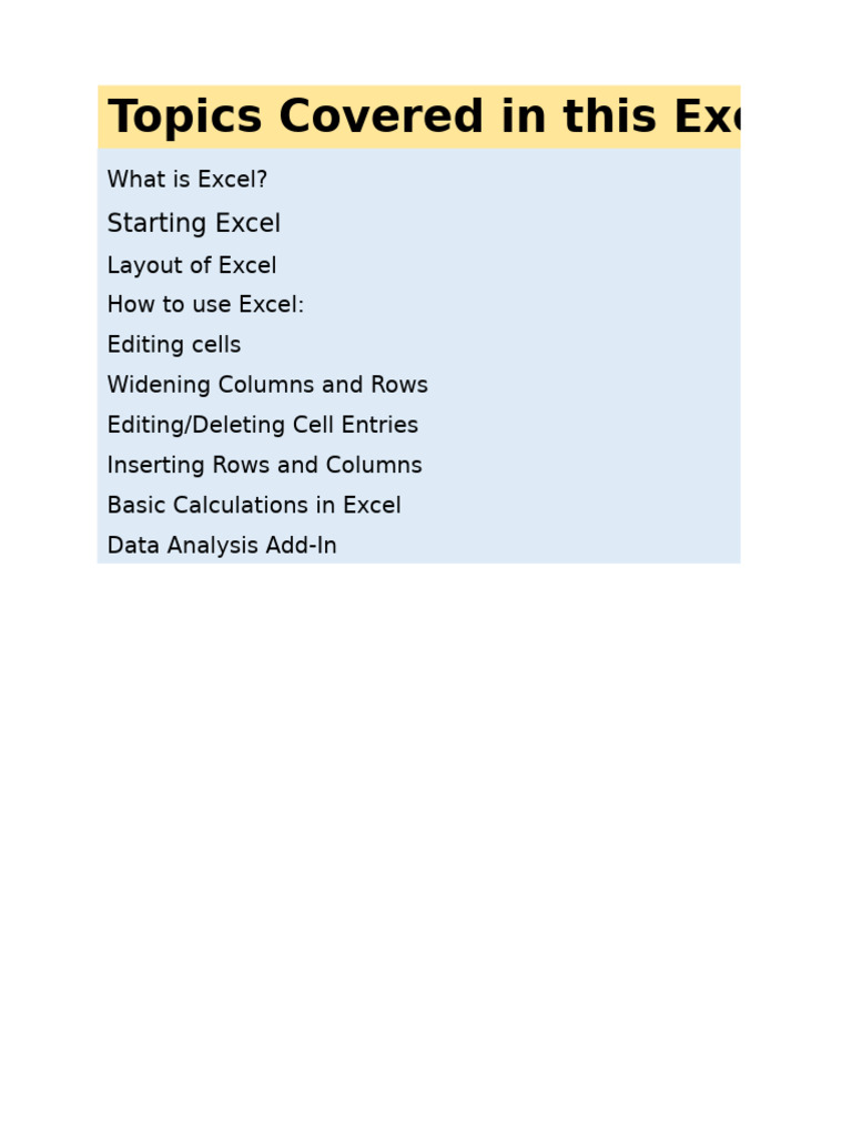 1_ Introducing Excel Basics 2019 | PDF | Microsoft Excel | Computing