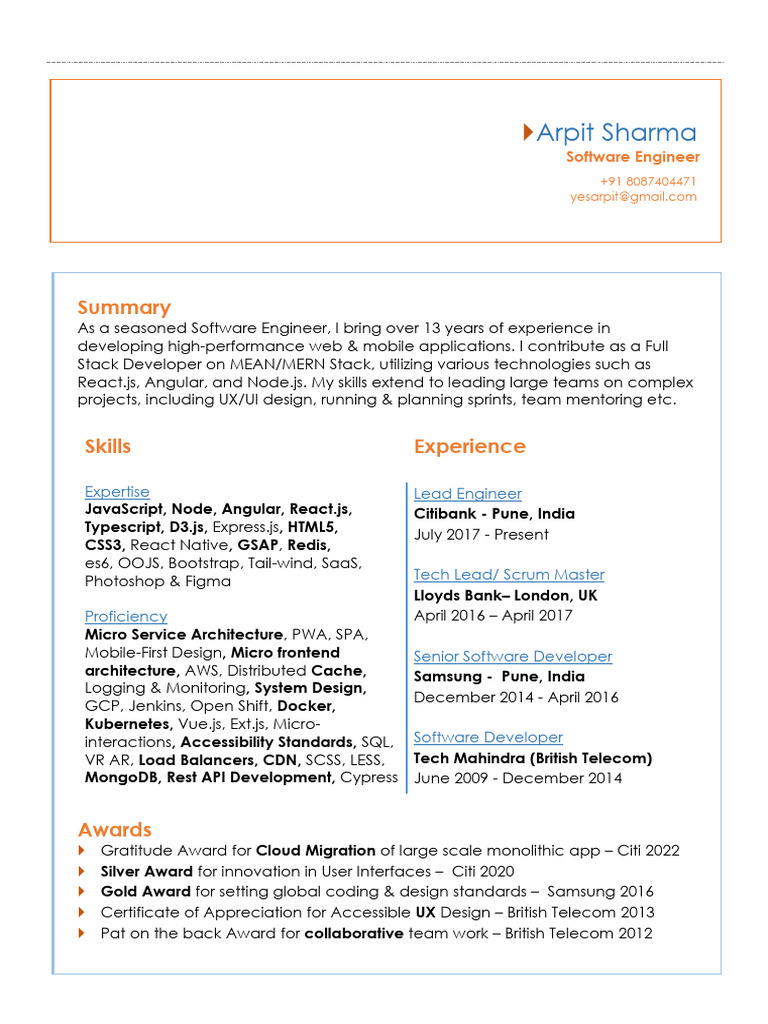 resume-JID1123-Arpit Sharma | PDF | Software Development | Systems ...