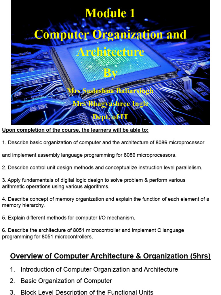 COA Module 1 | PDF | Central Processing Unit | Integrated Circuit