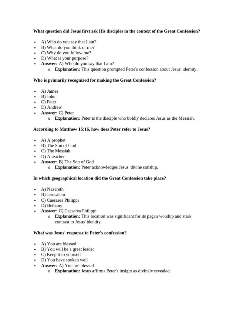 The Great Confession | PDF | Jesus | Saint Peter