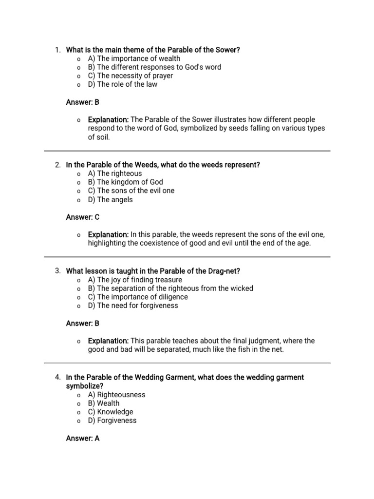 The Parables | PDF | Parables Of Jesus | Religious Belief And Doctrine