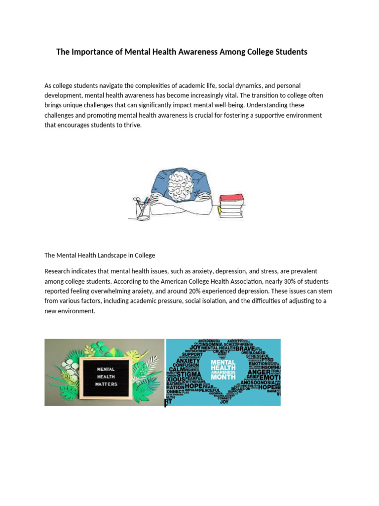 The Importance of Mental Health Awareness Among College Students | PDF ...