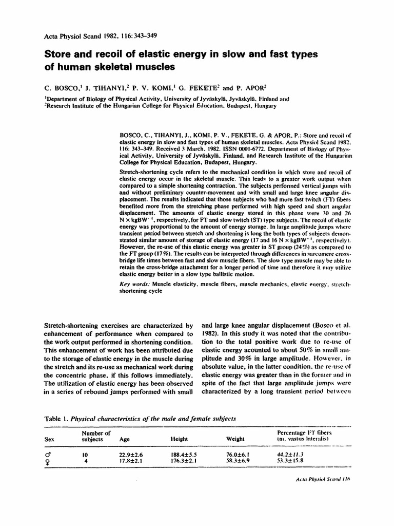 1982 - BOSCO - Store and Recoil of Elastic Energy in Slow and Fast ...