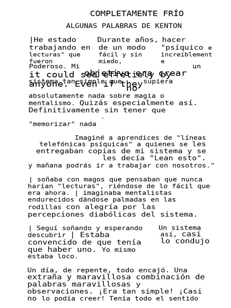 Kenton Knepper - Completely Cold - Cold Reading | PDF | Mente | Sicología