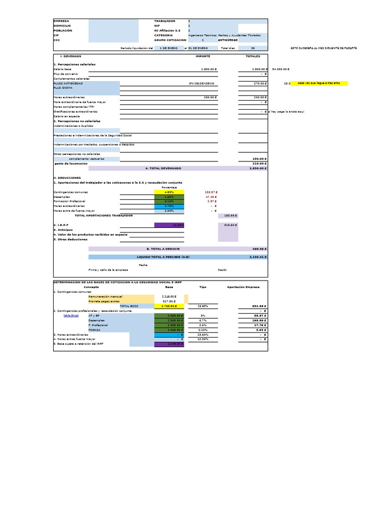 NÓMINAS | PDF | Salario | Relaciones laborales