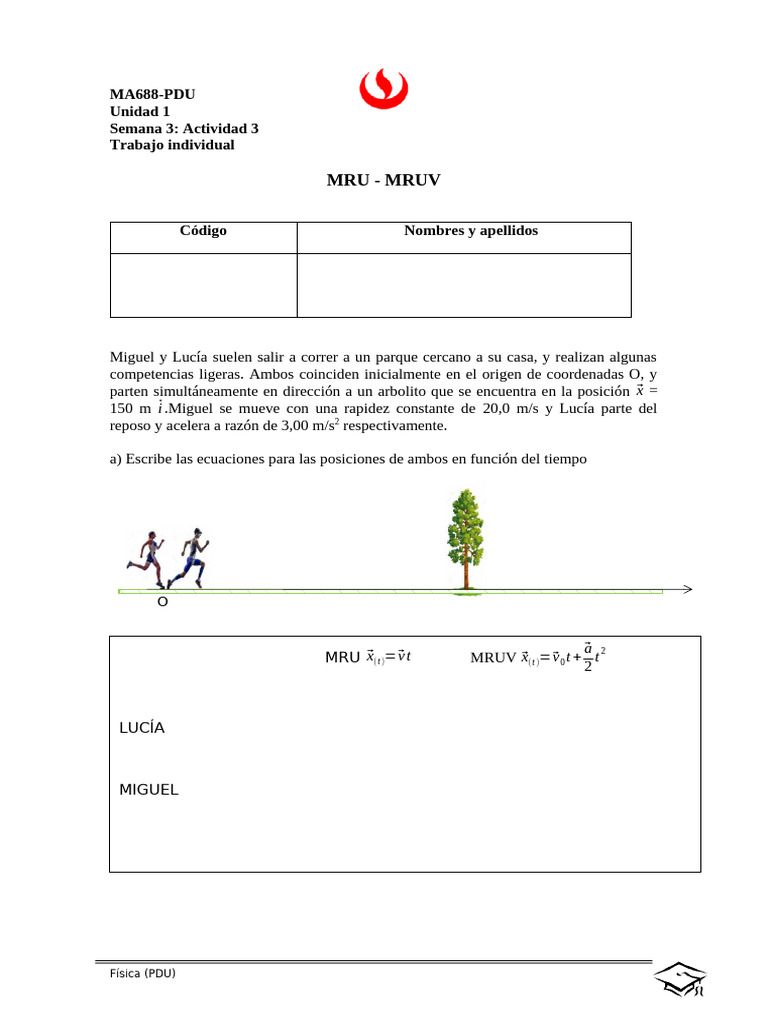 Actividad 3-MRU - MRUV | PDF