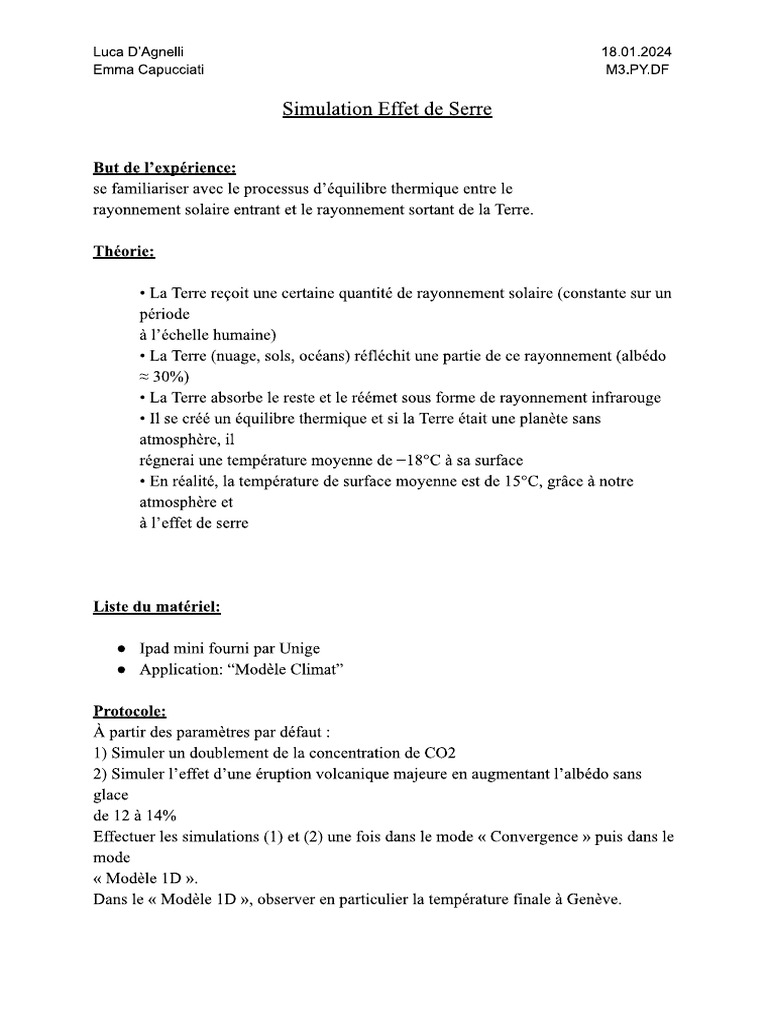 Labo Effet de Serre | PDF