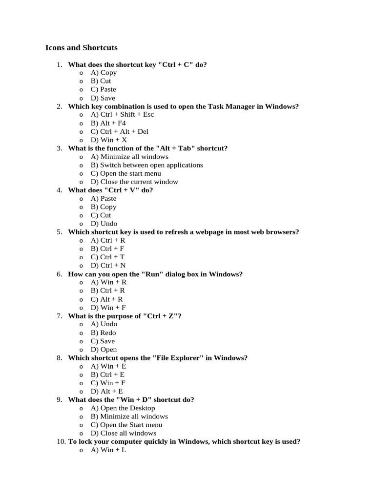 objectivequestionicons taskbar | PDF | Software | System Software