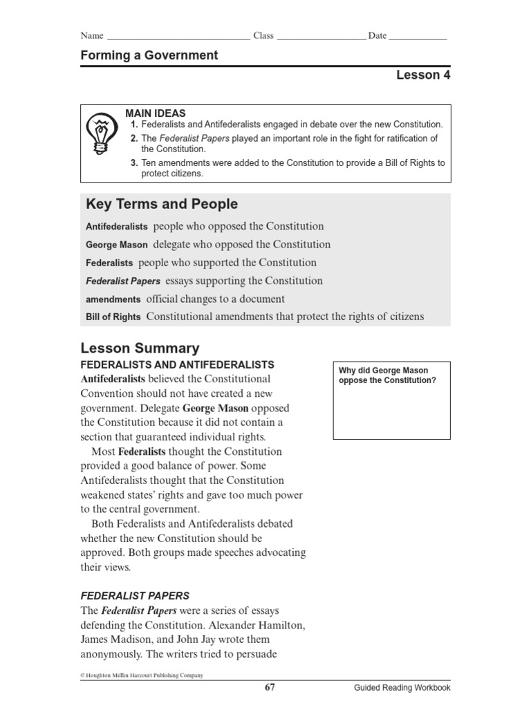 Federalists vs. Antifederalists Debate | PDF | United States Bill Of ...