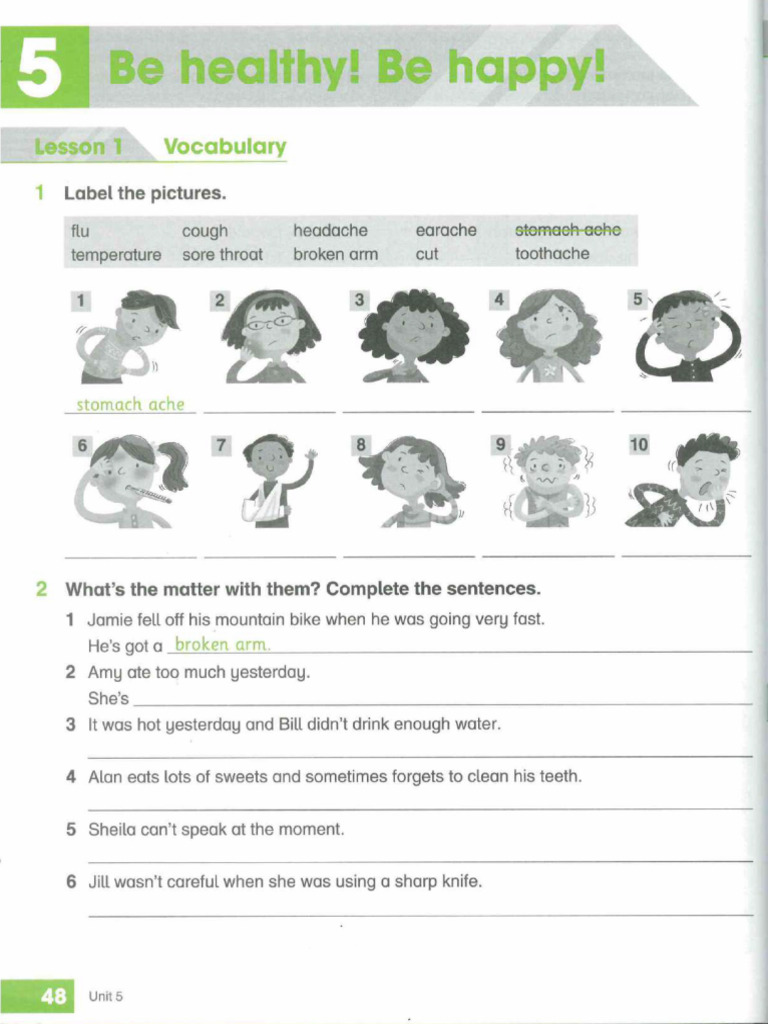 Unit 5. Be Healthy! Be Happy! L1. Homework | PDF