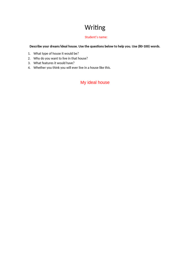 Homework My Dream House | PDF