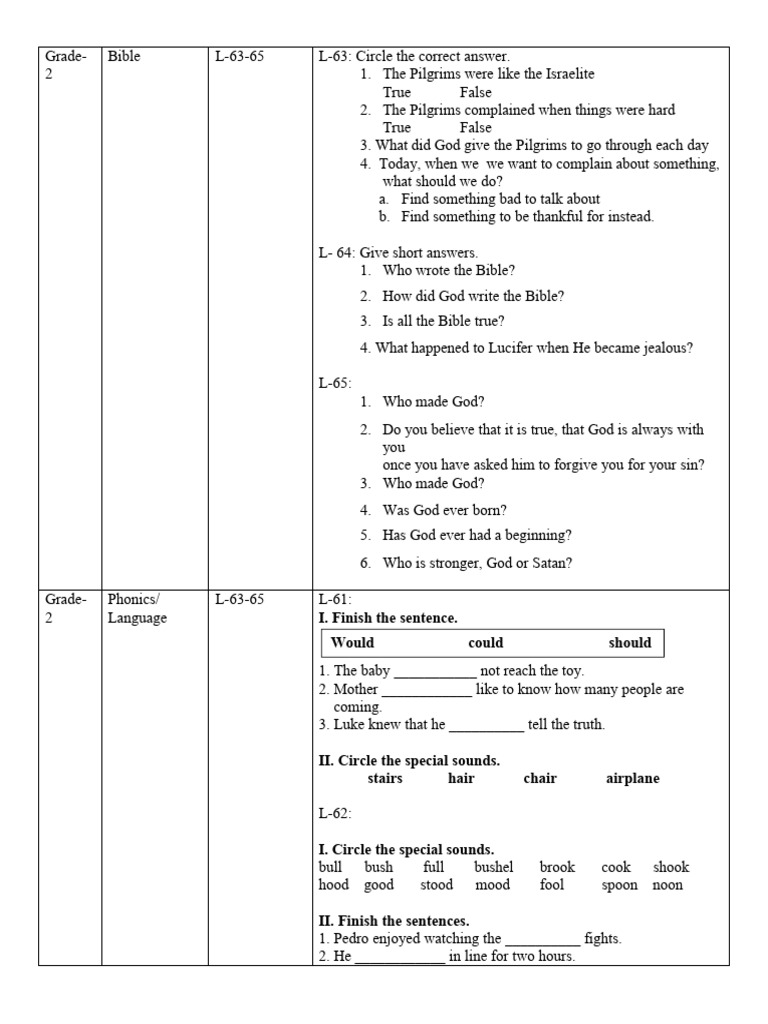 Grade 2 Homework | PDF | Syllable | Rhyme