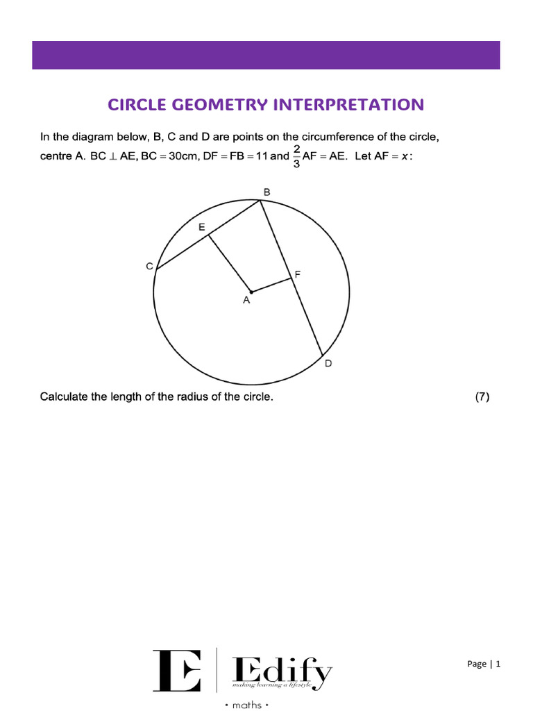 Circles GR 11 Exam Prep Workshop | PDF