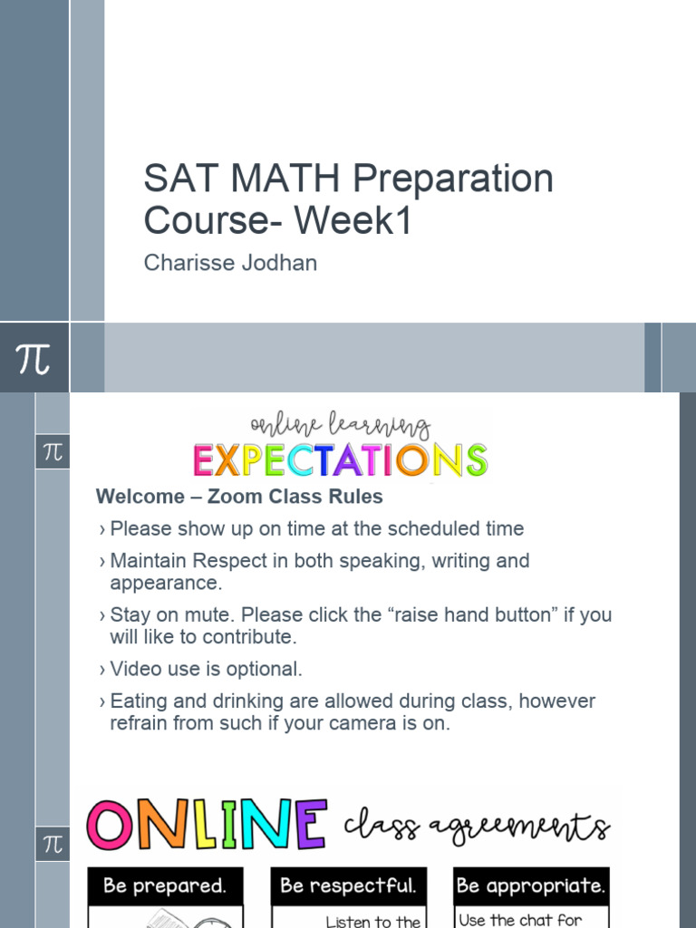 SAT MATH Preparation Course - Week1 | PDF | Equations | Algebra