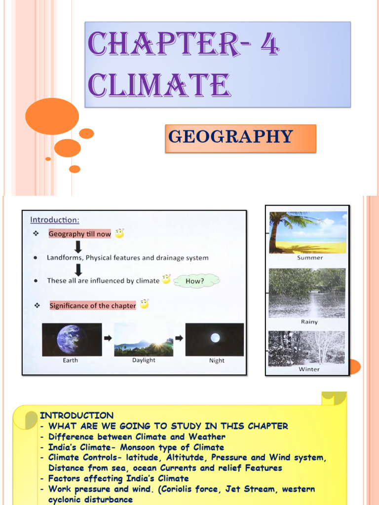 Cbse Class 9 Geography Ch4-CLIMATE - 7th Sept'21 | PDF | Wound | Weather