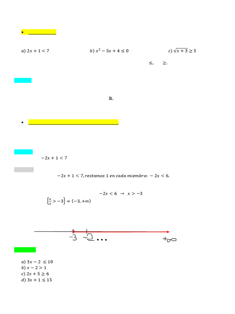Bloque 1. AritmÃ©tica y Ã Lgebra - 3 - 1BI | PDF | Desigualdad (Matemáticas) | Ecuaciones