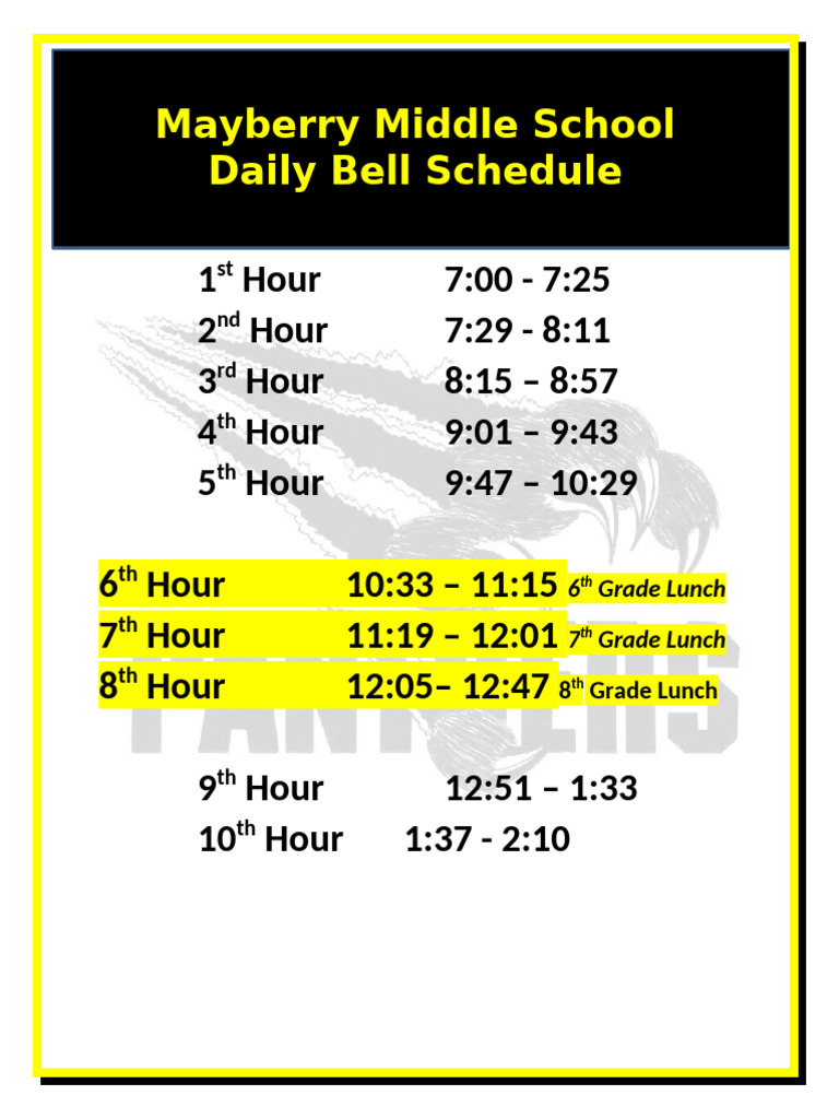 Mayberry Daily Bell Schedule 21-22 Final | PDF