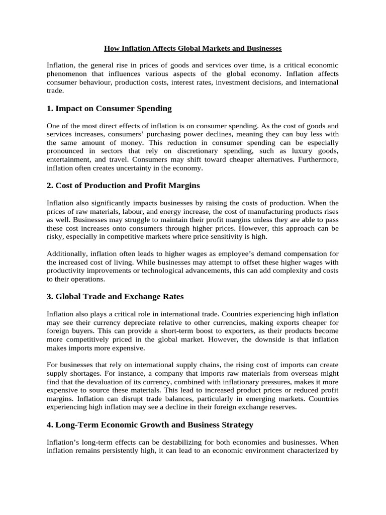 Inflation's Impact on Global Business | PDF | Cost Of Living | Inflation