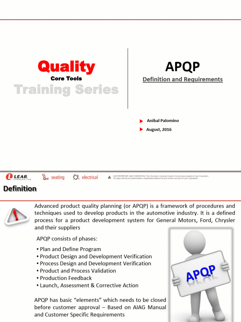 APQP Training Material | PDF | Verification And Validation | Software Development Process