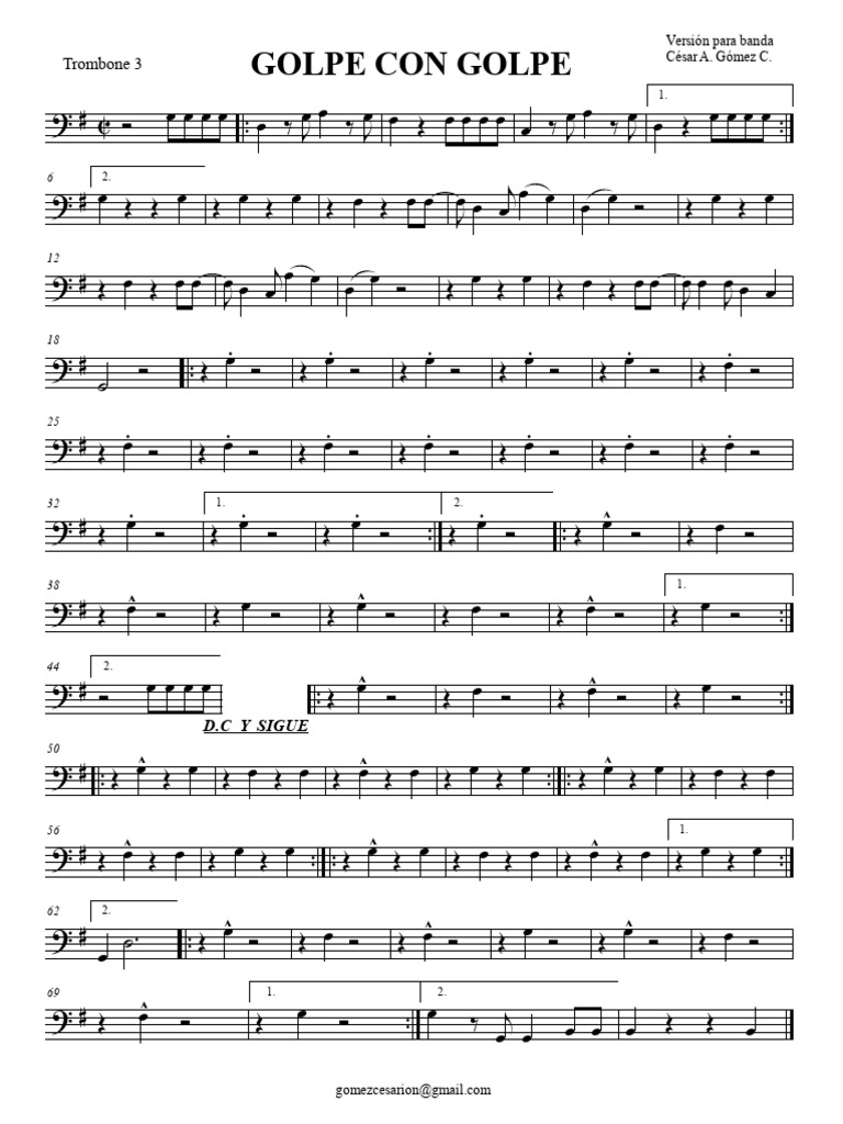Golpe Con Golpe - Trombone 3 | PDF