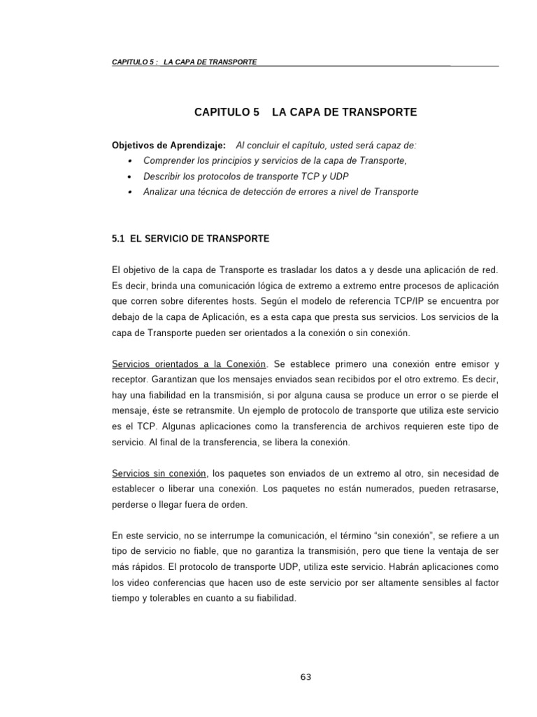 Capitulo 5 | PDF | Protocolo de Control de Transmisión | Ingeniería Informática