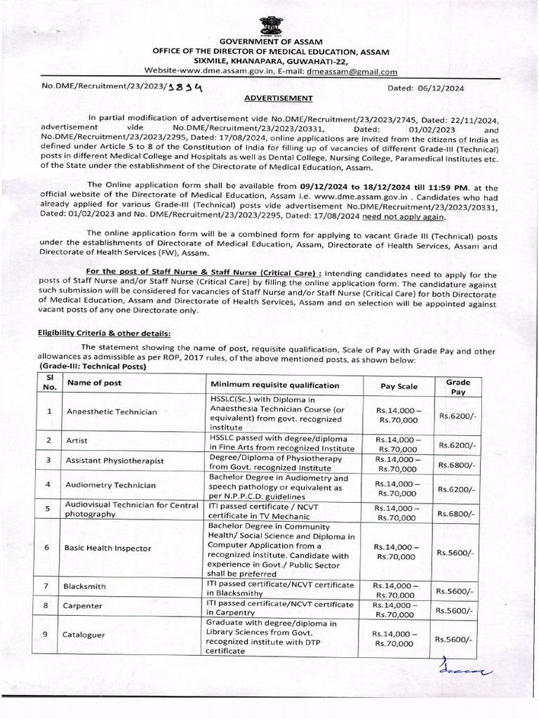 Grade-III Advertisement-0001 | PDF