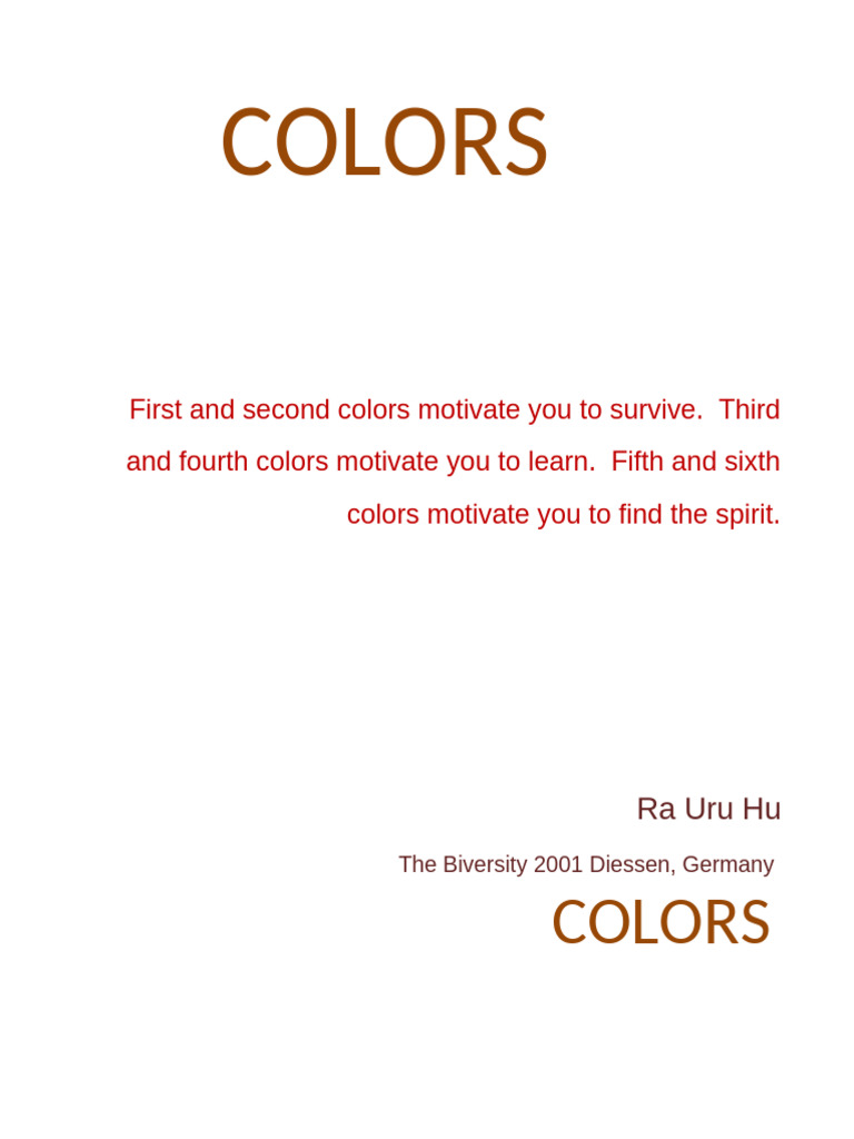 2001 Rave Biversity 10 Colors | PDF | Mind | Harmony