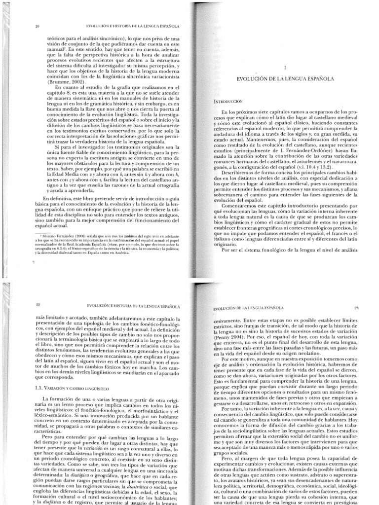 Capítulo 1 Fonética Histórica. Evolución e Historia de La Lengua ...