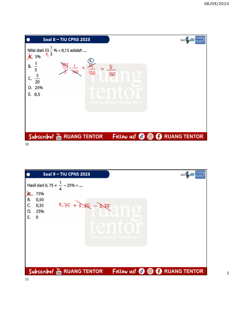 (Part 7) Pakai Cara Siluman Di Soal Numerik TIU CPNS 2023 | PDF