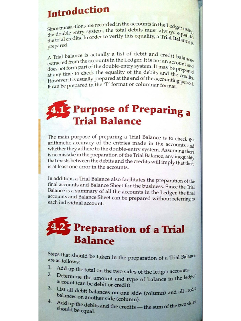 TRIAL BALANCE | PDF