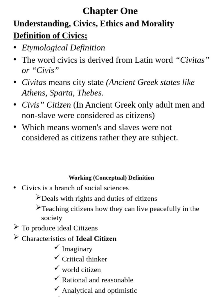 Moral and Civic Education Chapter One PP | PDF | Morality | Civics