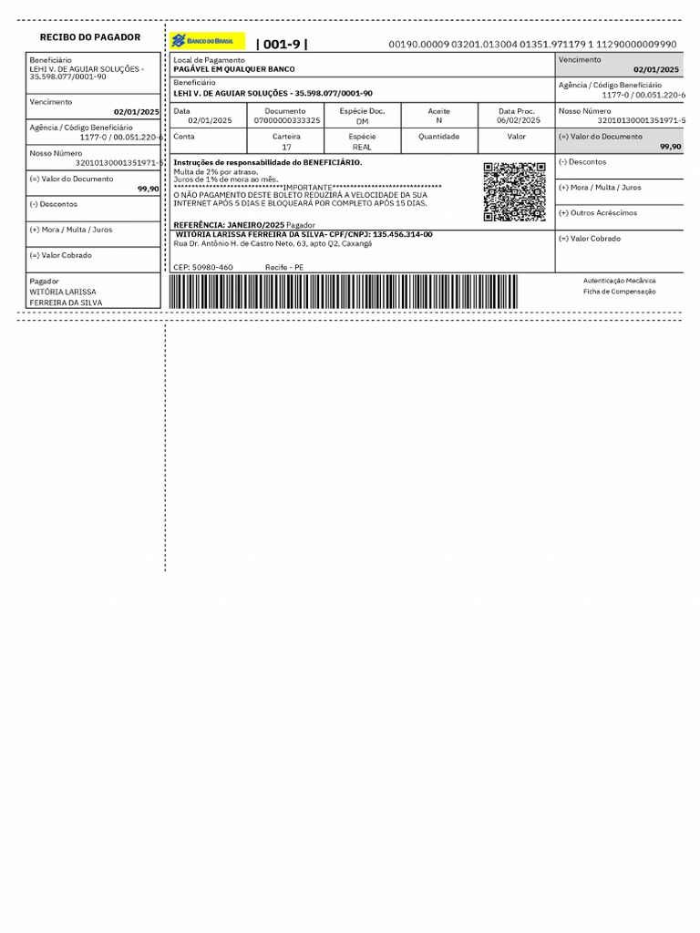 Boleto Internet PDF | PDF