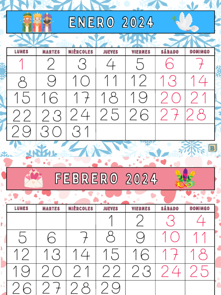 CALENDARIO 24 (Con Dibujitos) | PDF