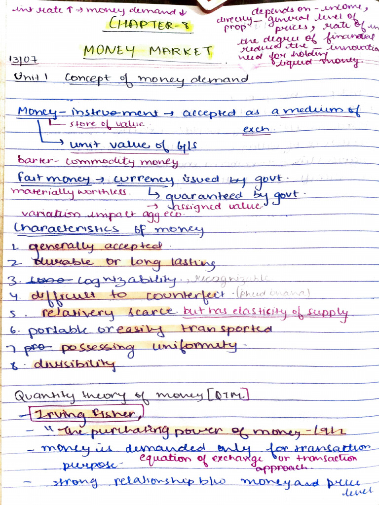 MONEY MARKET NOTES BY KAT? | PDF | Money | Monetary Economics