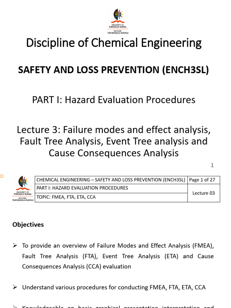 003 - Lecture - 3 - FMEA, FTA, ETA, CCA | PDF | Risk | Safety
