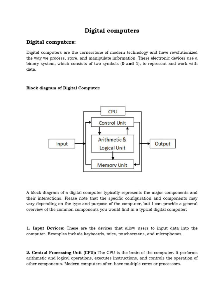 UNIT - 1 Digital | PDF | Central Processing Unit | Subtraction