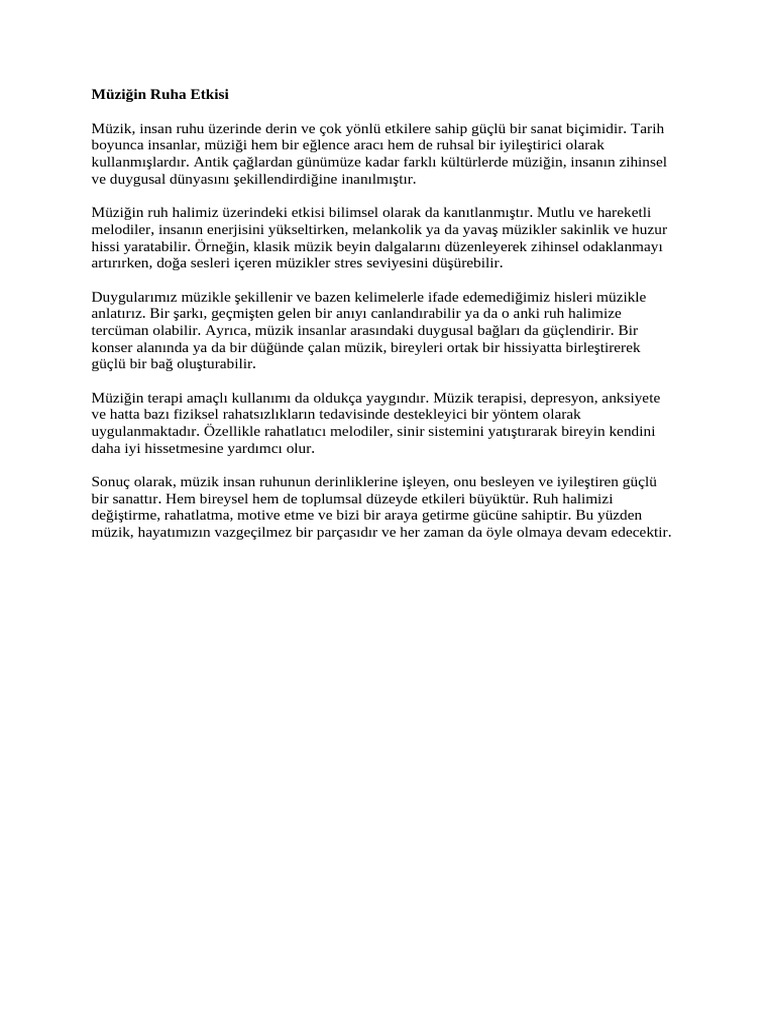 Müziğin Ruha Etkisi | PDF