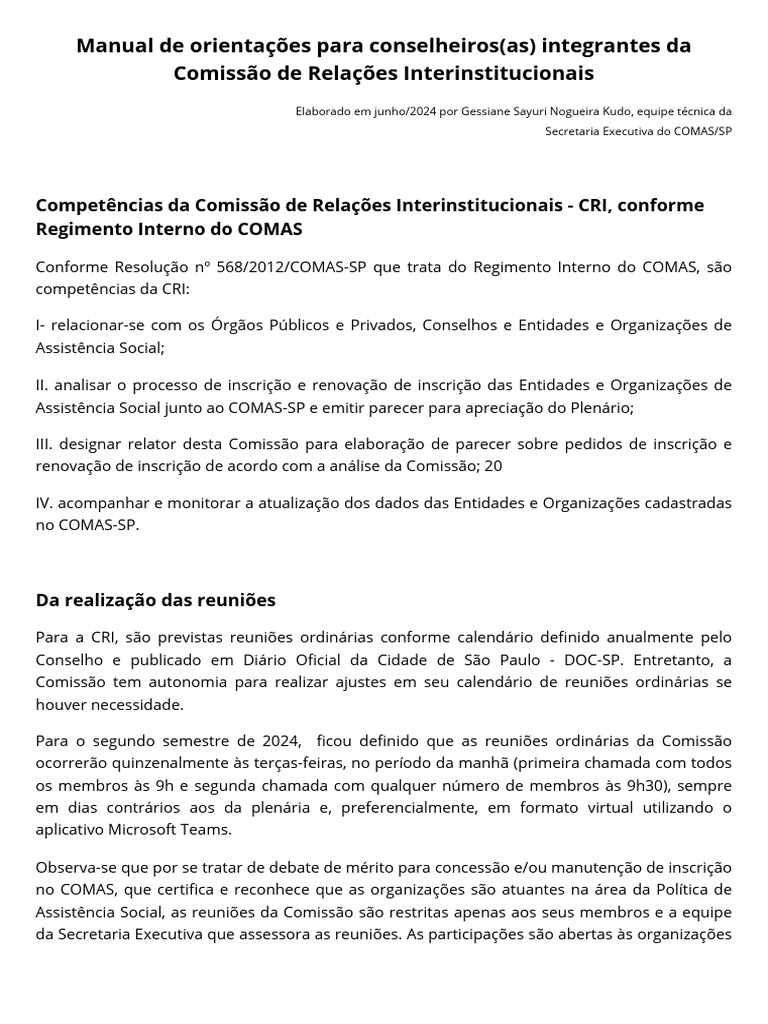Manual Da CRI - Orientaã Ã o para Conselheiros | PDF | Trabalho social ...