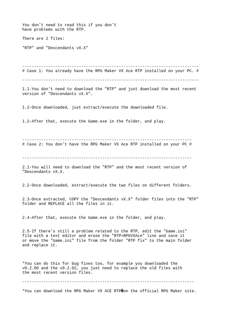 RPG Maker VX Ace Setup Guide | PDF