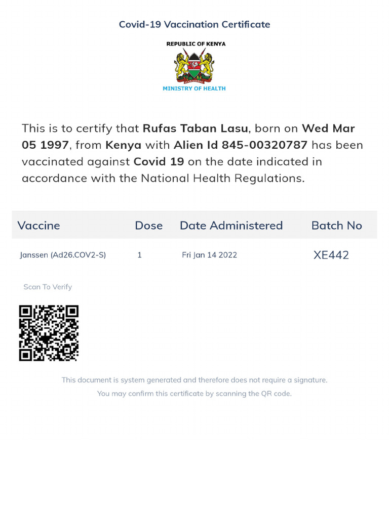Vaccination Certificate | PDF