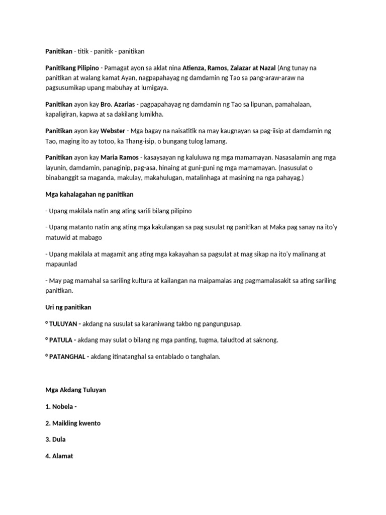 Panitikan Filipino | PDF