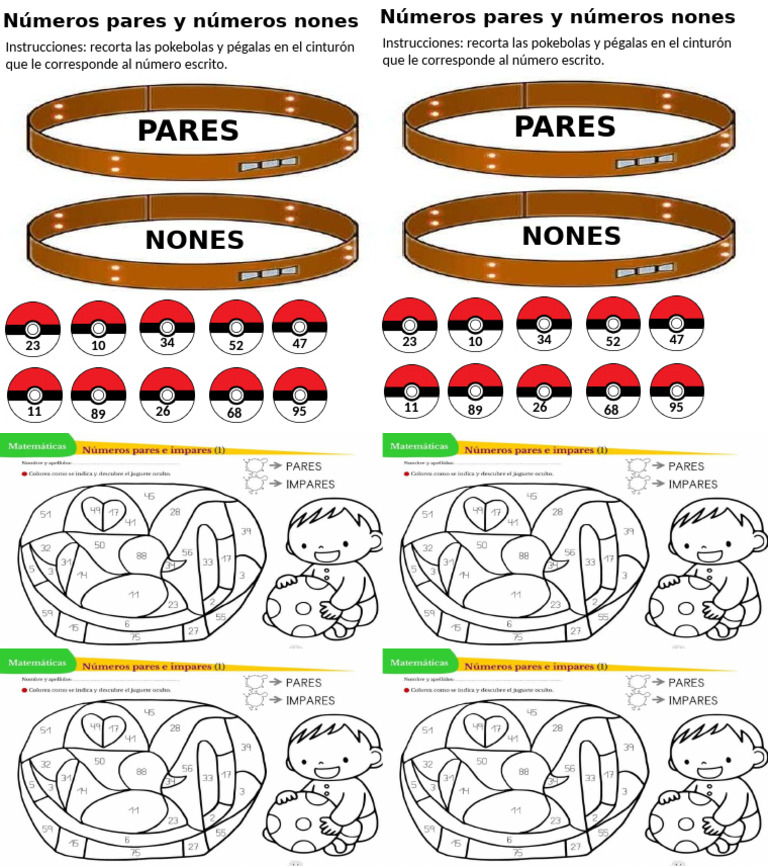 Numeros Pares y Nones Pokemon | PDF